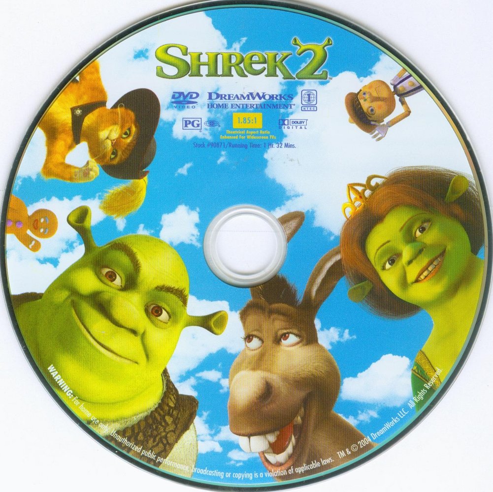 DVD Lables: shrek 1-3